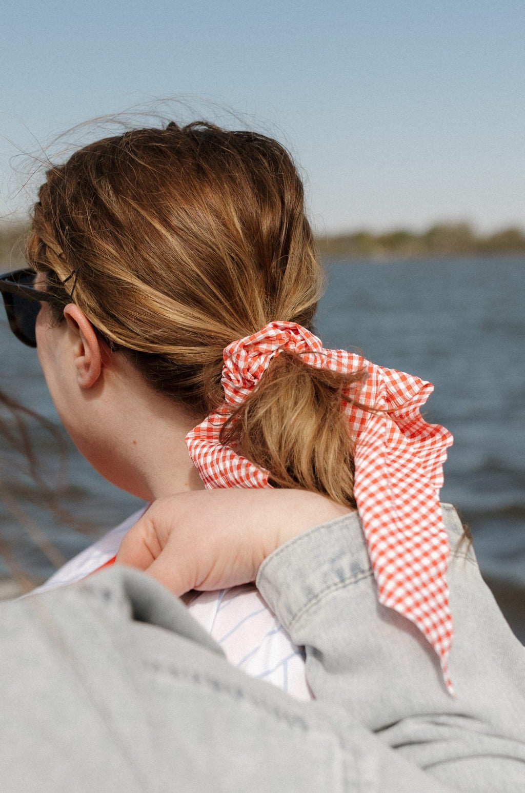 Red Gingham Ribbon Scrunchie | Cottagecore Hair Tie | Love Marlow